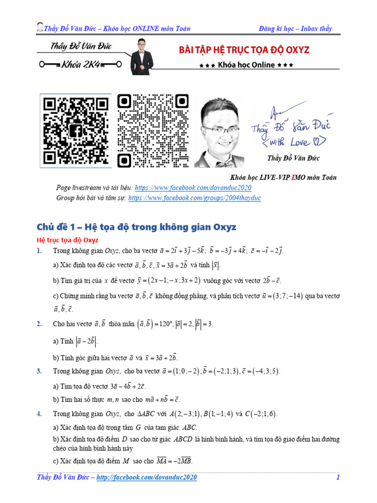 Bài Gi NG Oxyz - Khóa Imo 2K4 | PDF
