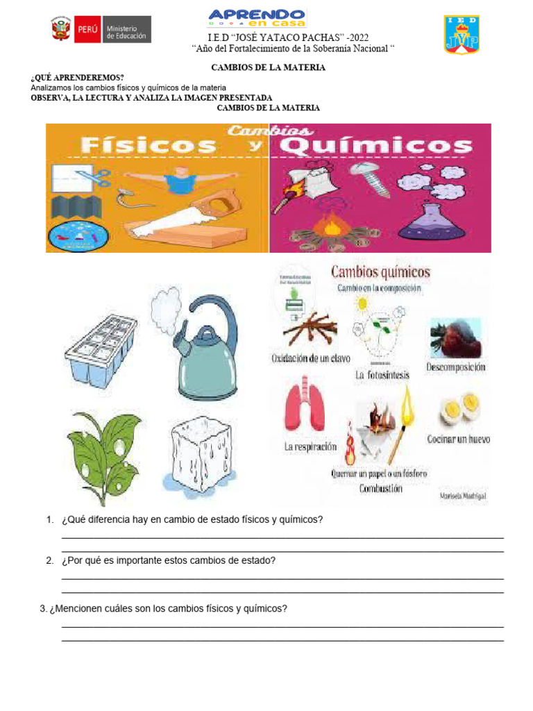 Cambios Fisicos y Quimicos | PDF | Fenómenos científicos | Química Física