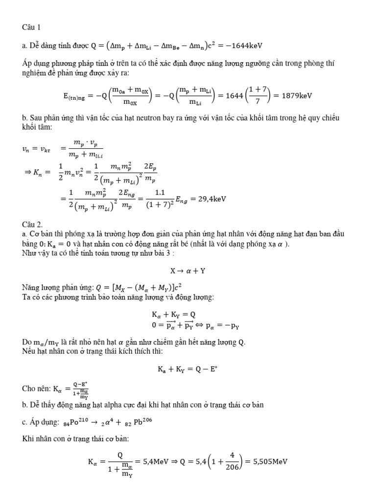 Đáp Án PH N NG H T Nhân | PDF