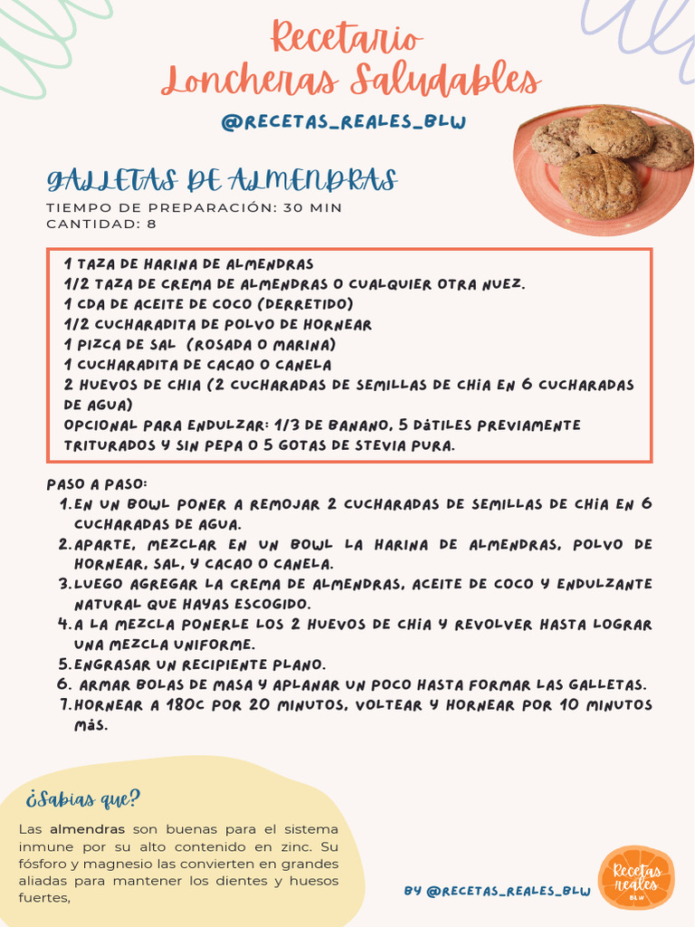 Recetario Loncheras Saludables | PDF | Panes | Leche de coco