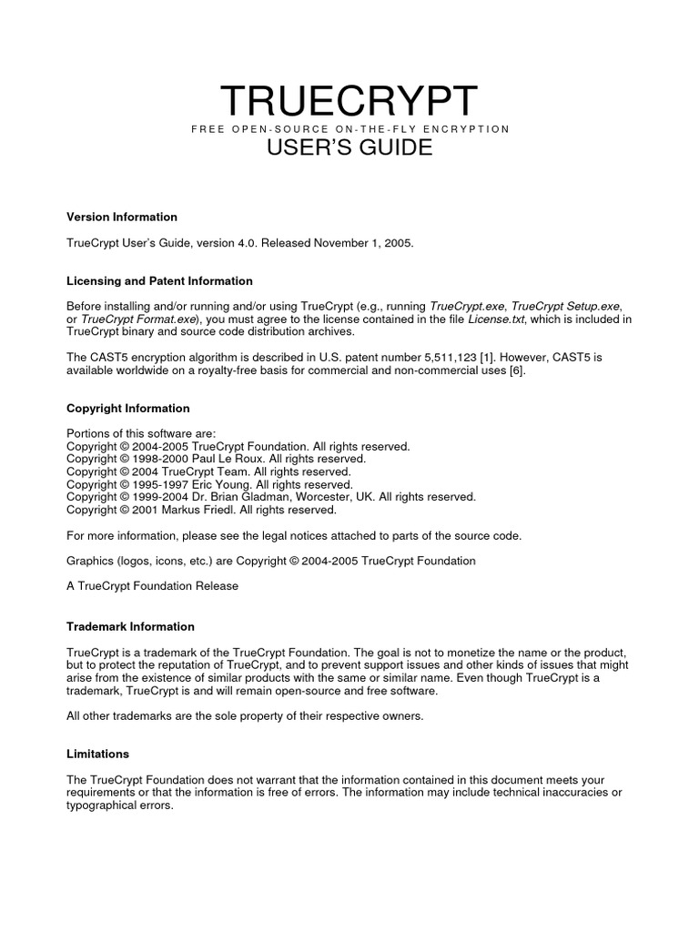 TrueCrypt User Guide | PDF | File System | Computer File