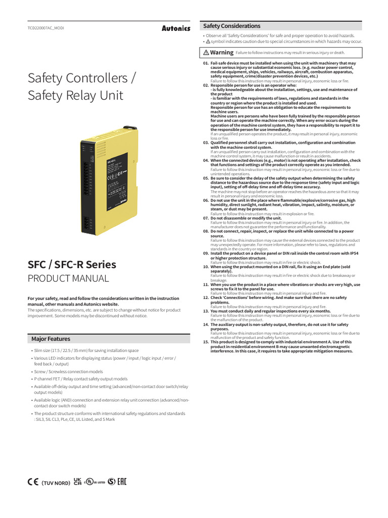SFC SFC-R EN TCD220007AC Modi 230913 MANUAL W | PDF | Relay | Power Supply