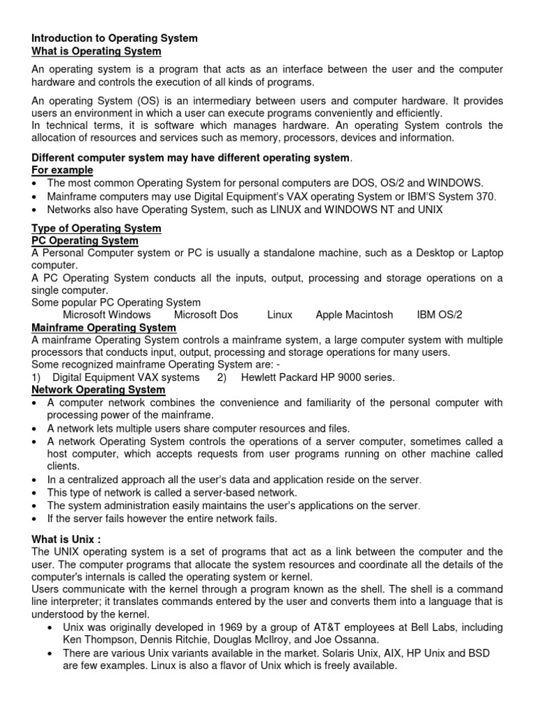 Module I | PDF | Operating System | Personal Computers