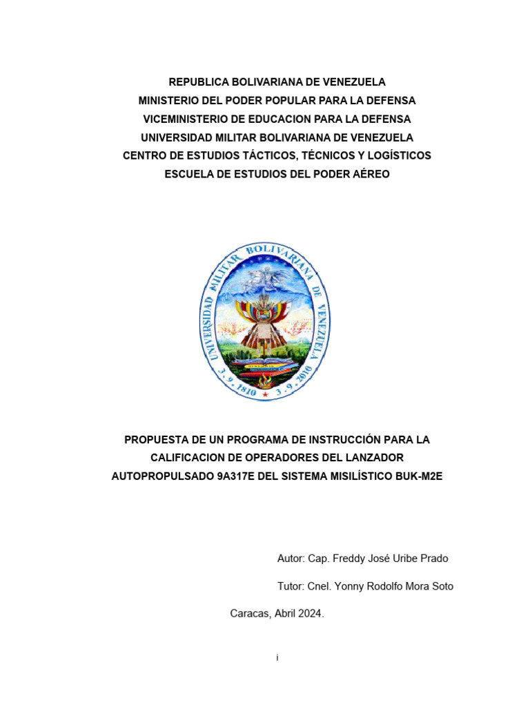 Proyecto Cap. Freddy Jose Uribe Prado | Descargar gratis PDF | Guerra antiaérea | Militar