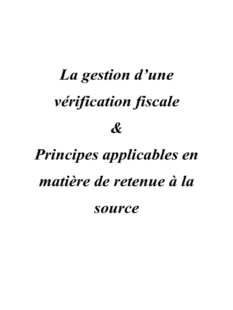 Gestion de Vérification Fiscale | PDF