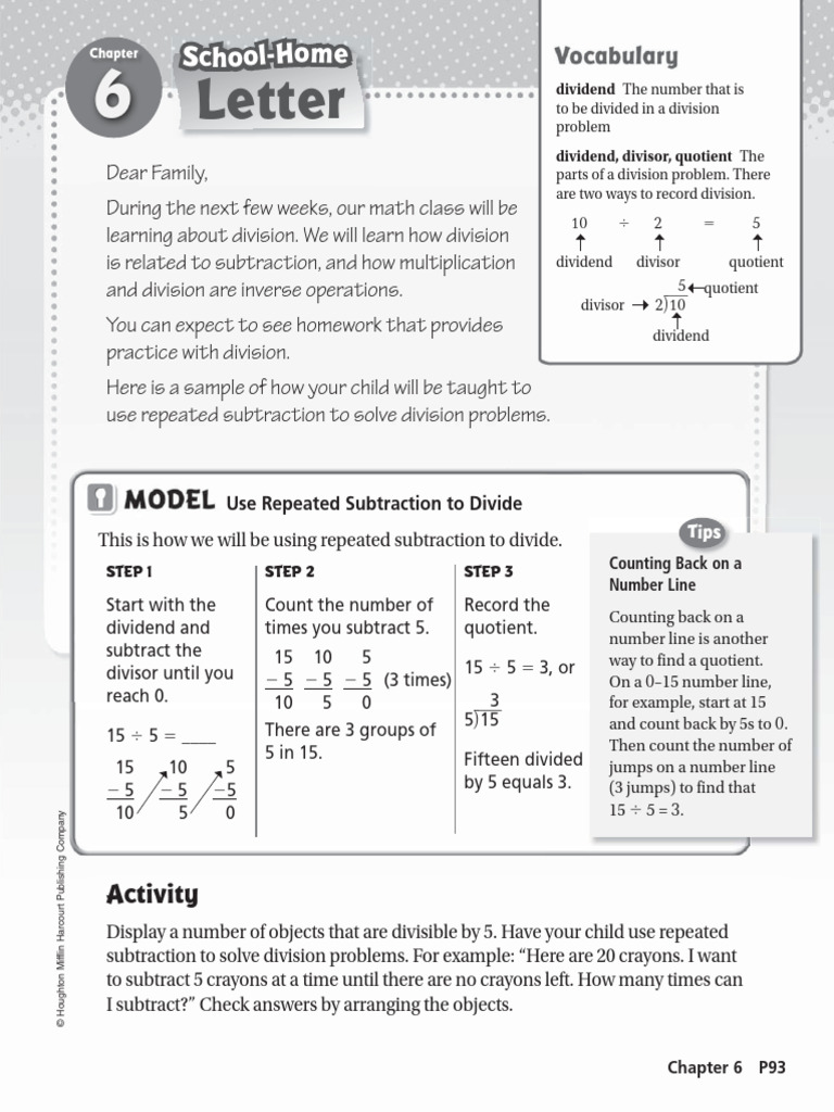 Chapter 6 Understand Division | PDF | Division (Mathematics) | Arithmetic