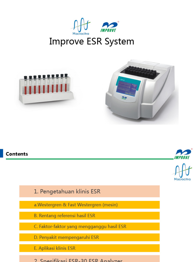 (Indonesia) Improve ESR Analyzer Presentation | PDF | Sains & Matematika