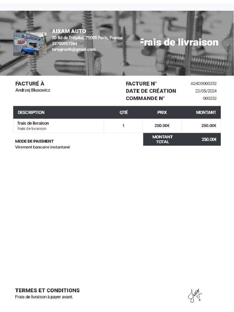 Frais de Livraison | PDF