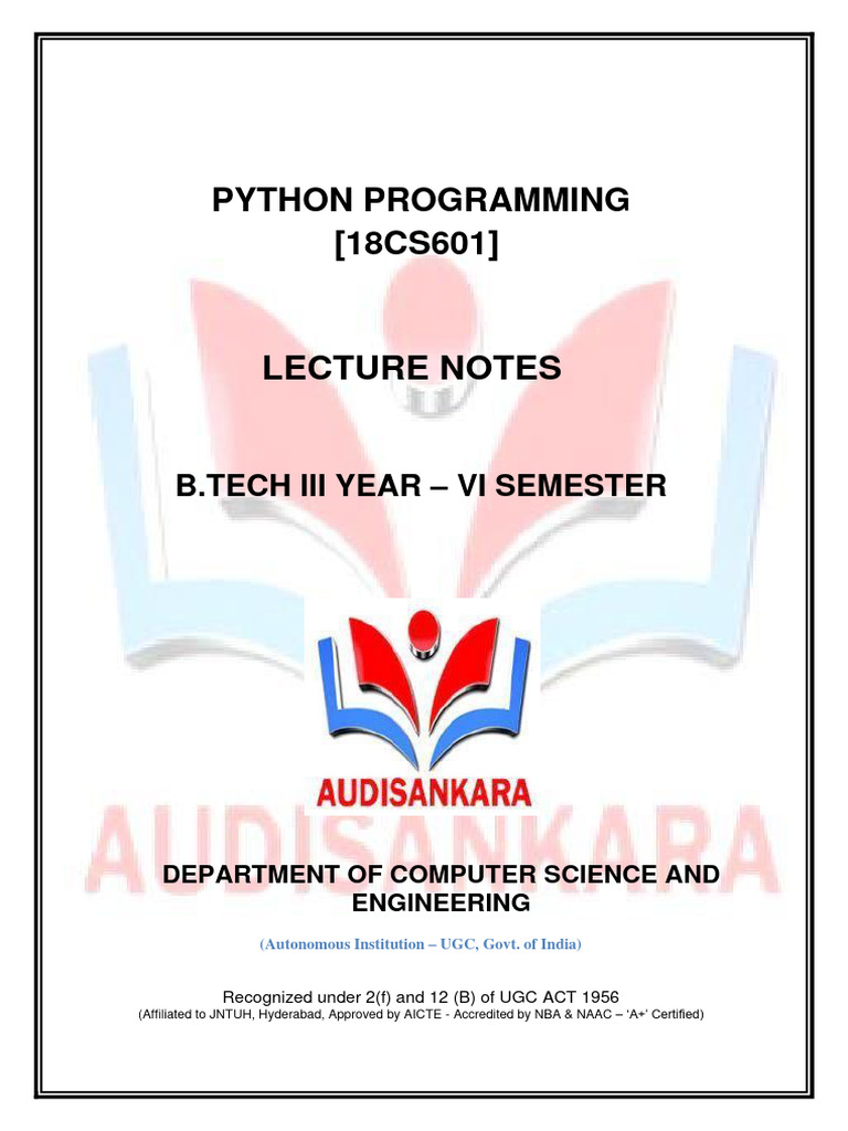 Audishankara Python Material | PDF | Python (Programming Language) | Boolean Data Type