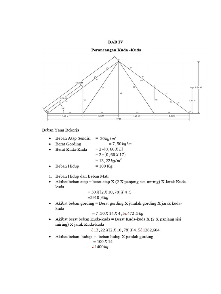 Hitungan Pembebanan Kuda-Kuda Baja Berat | PDF
