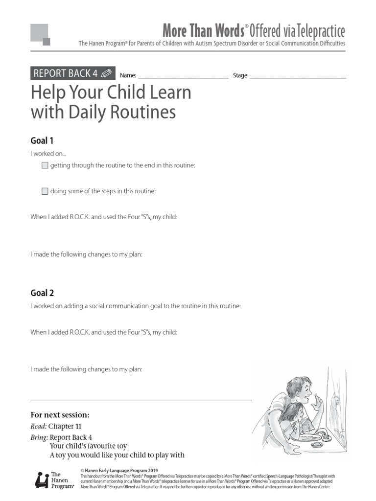 2-Report Back 4 Help Your Child Learn With Daily Routines | PDF ...