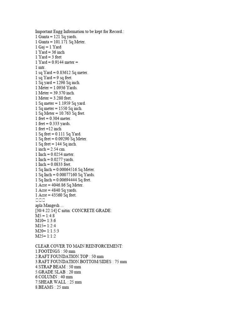 Civil Data | PDF | Concrete | Masonry