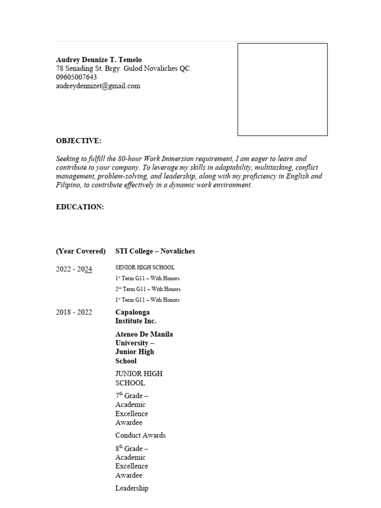 01 Handout 6 Resume 2 | PDF | Learning | Behavior Modification