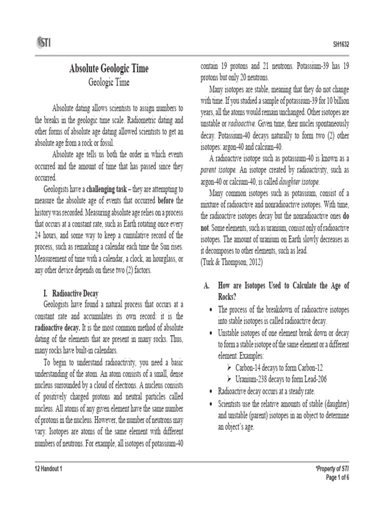 12 Handout 1 | PDF | Isotope | Radioactive Decay