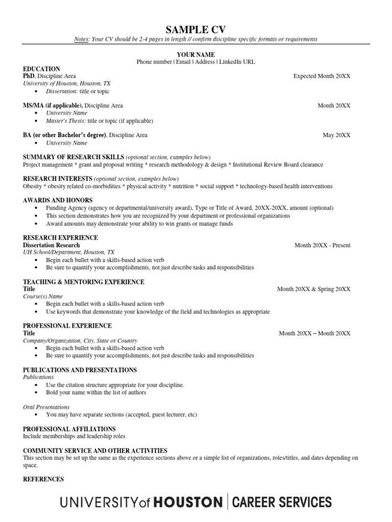 Sample CV | PDF | Thesis