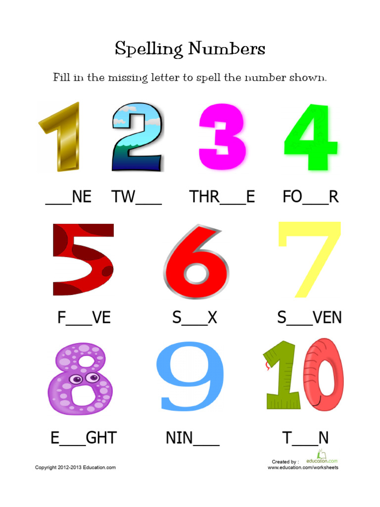 Spelling Numbers | PDF