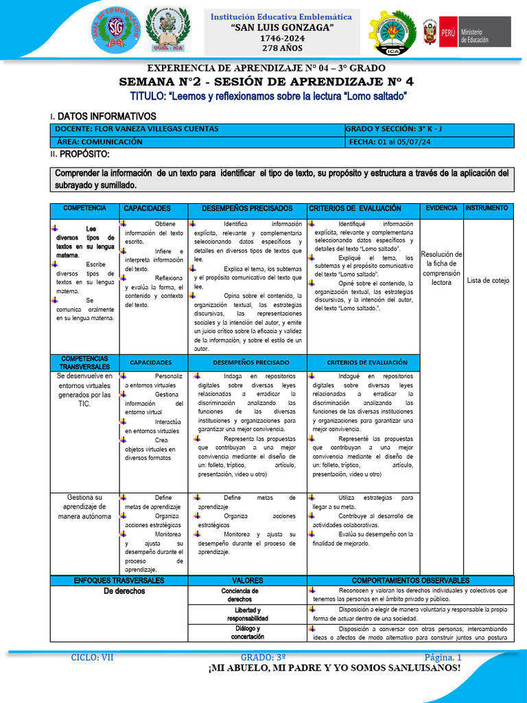 Sesión N°4-Eda 04 | PDF | Evaluación | Aprendizaje