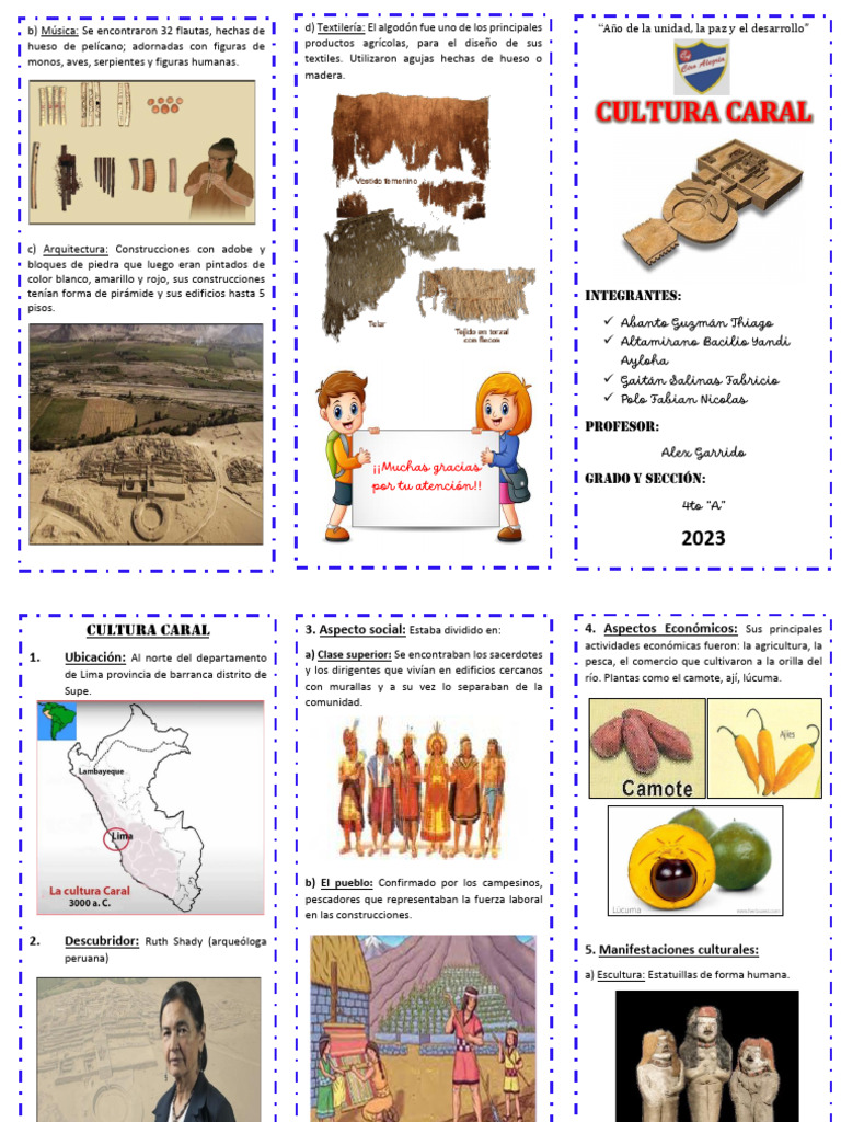 Cultura Caral Triptico | PDF