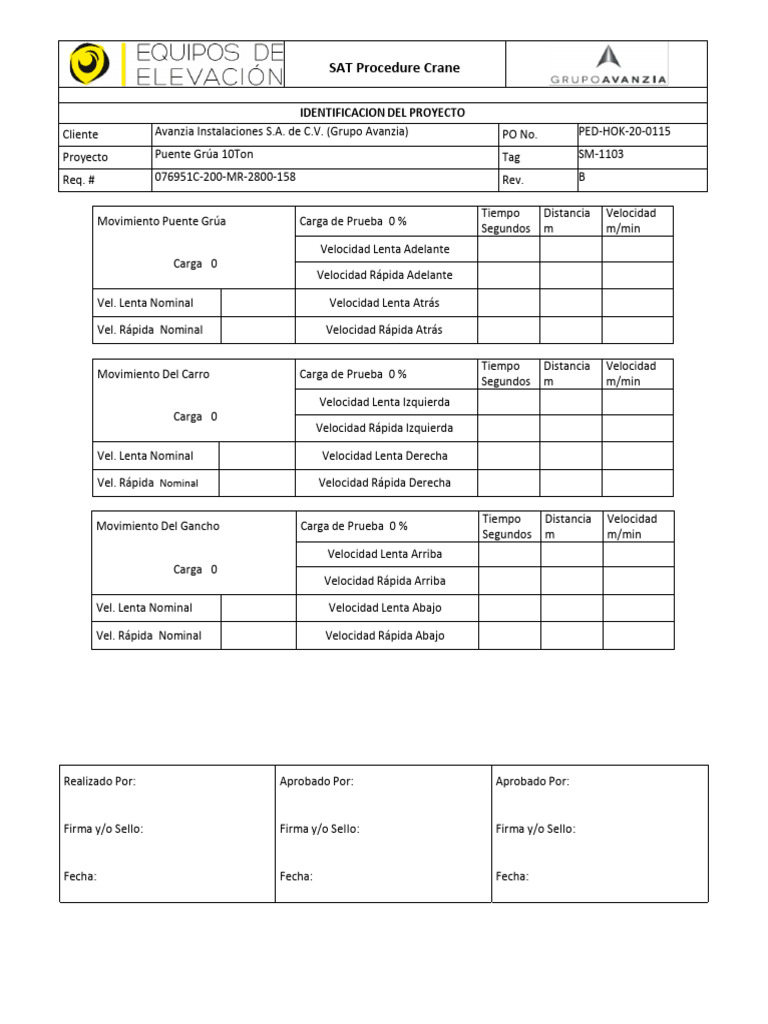 Protocolo de Pruebas (SAT) | PDF