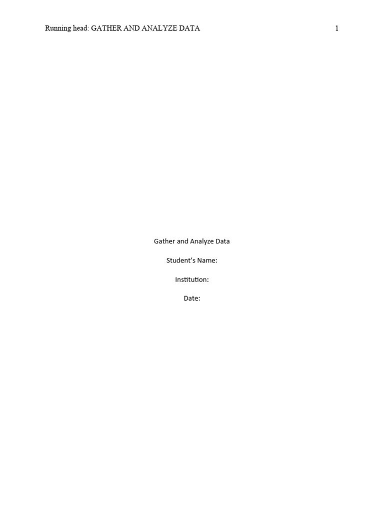 Gather and Analyze Data | PDF