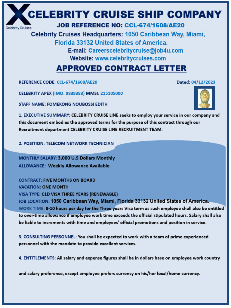 CCL Approved Contract Letter No. 110 | PDF | Employment | Salary