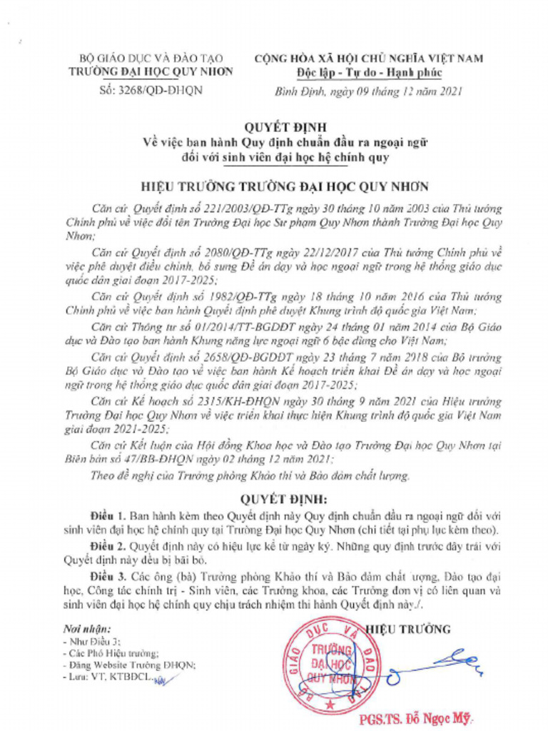 Quy Dinh CDR NN 2021 | PDF