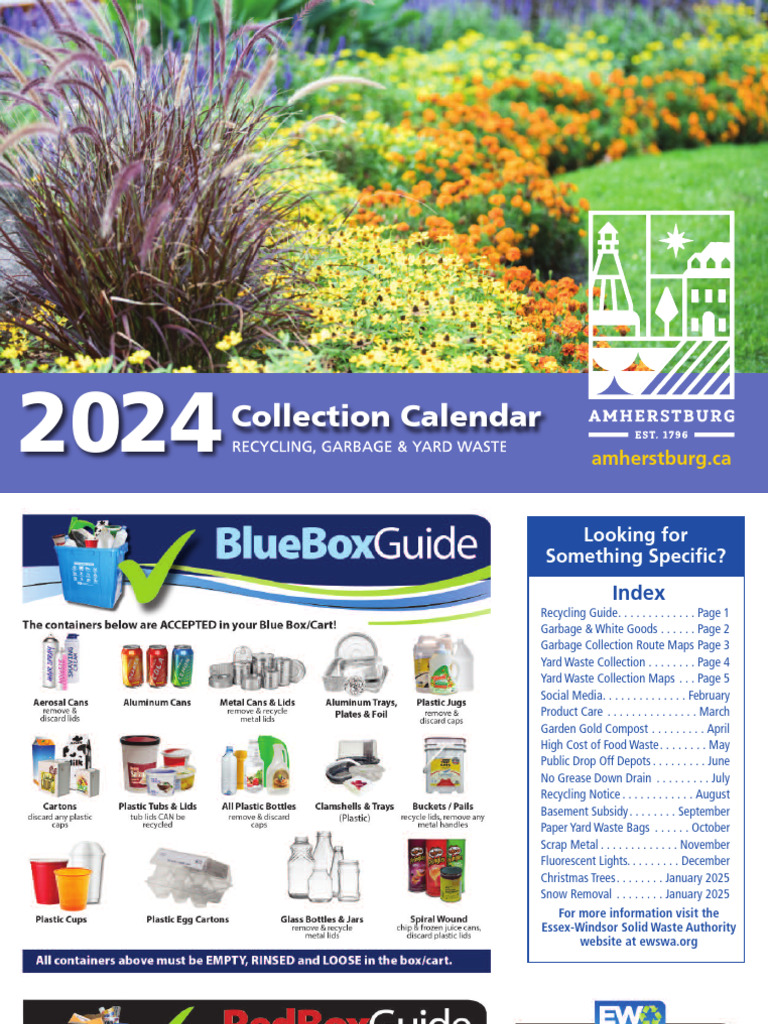 2024 Amherstburg Calendar - Web | PDF | Municipal Solid Waste | Recycling