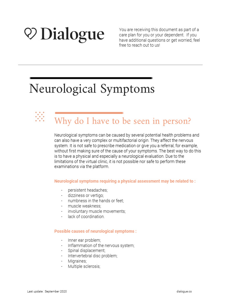 Or Neurological SX en | PDF | Neurology | Neurological Disorders