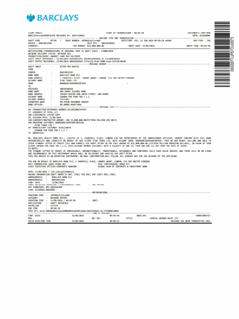 Barc Abu Dahabia-Islamic Bank 799 | PDF