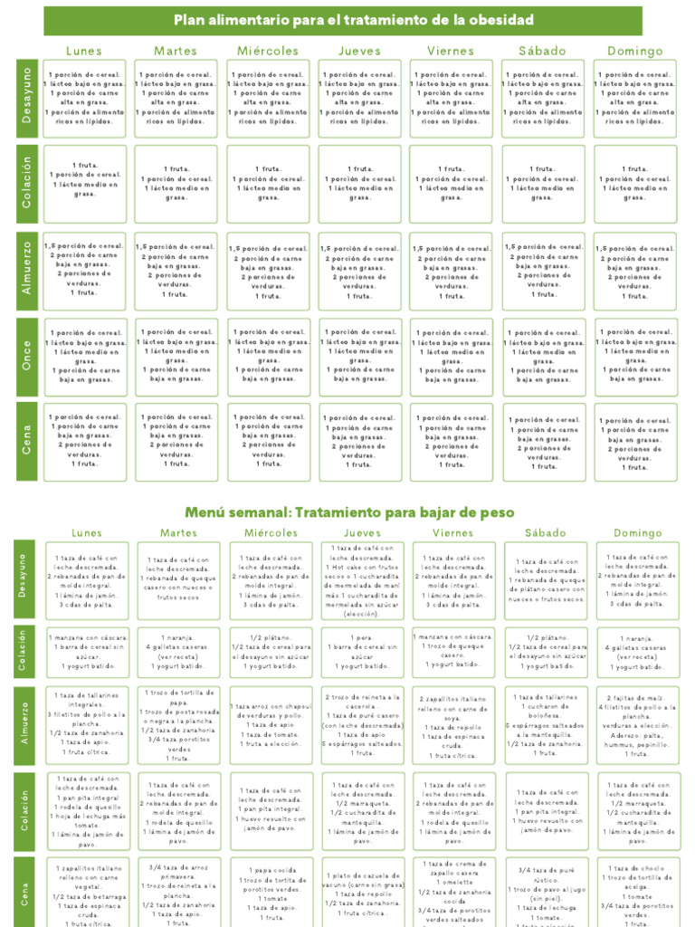 PLAN ALIMENTARIO para Bajar de Peso | Descargar gratis PDF | Alimentos | Cocina
