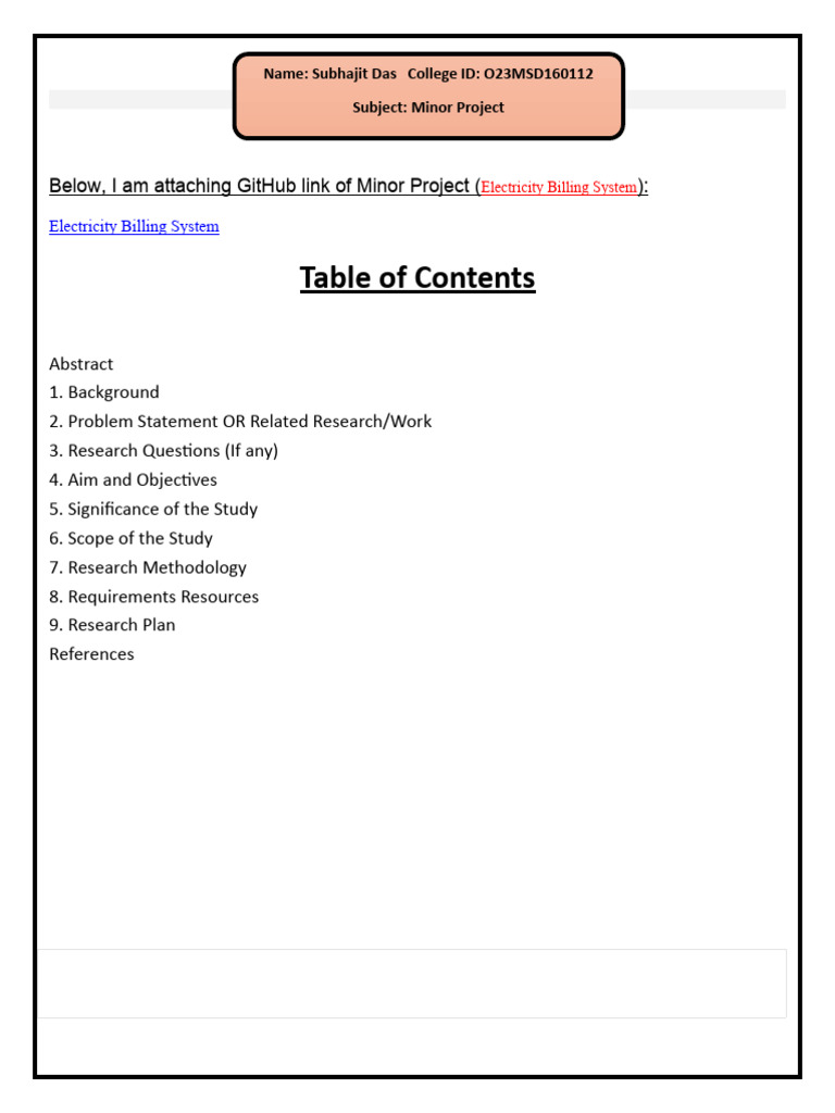 Subhajit Das Minor Project | PDF | Usability | Databases