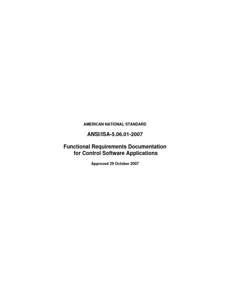 ANSI-IsA-5.06.01-2007 Functional Requirements Documentation For Control ...