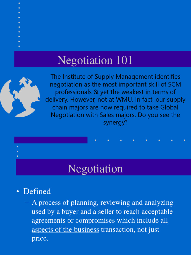 Negotiations 101 | PDF | Procurement | Negotiation
