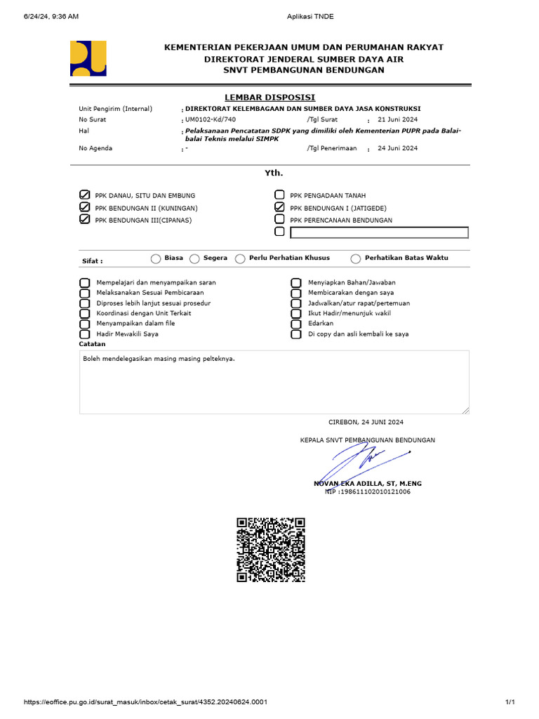 Pelaksanaan Pencatatan SDPK Melalui SIMPK Beserta Lembar Disposisi | PDF