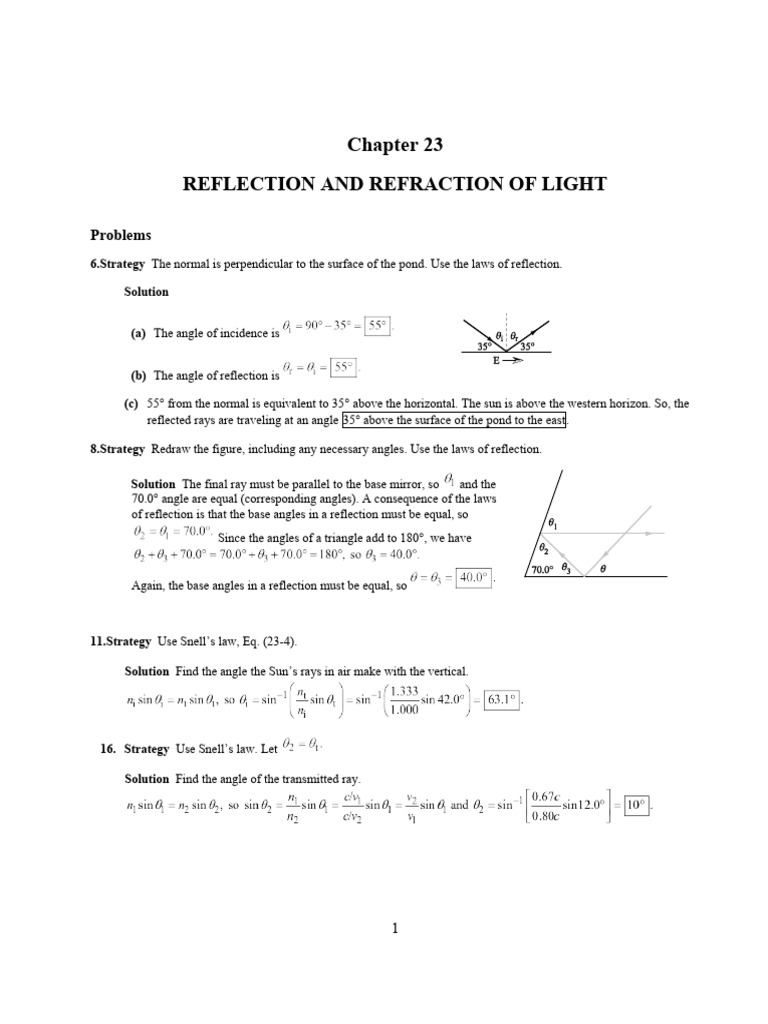 CH 23 | PDF | Reflection (Physics) | Mirror