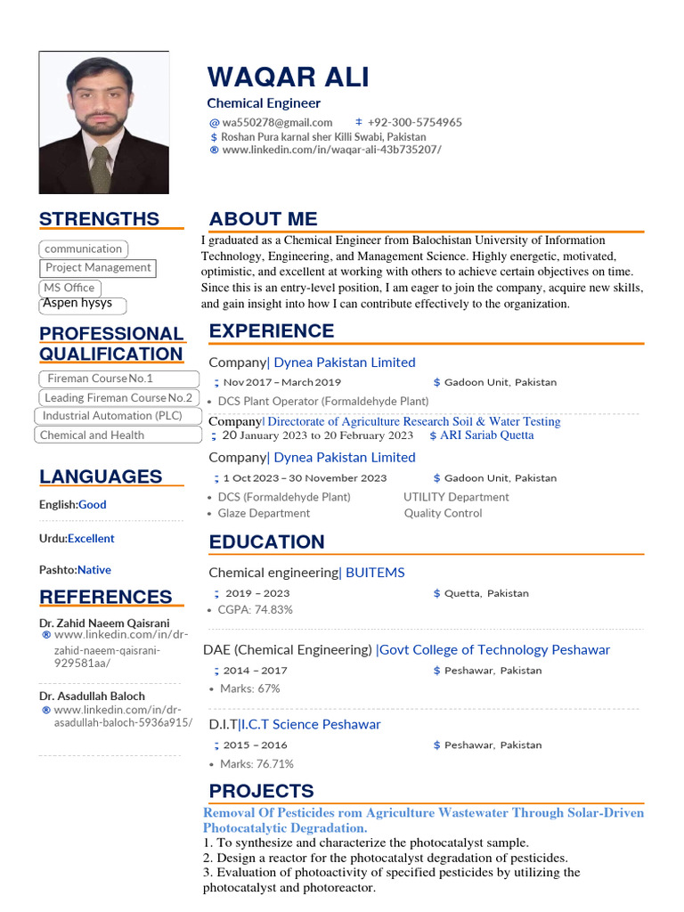 Waqar Ali CV 1.1 | PDF
