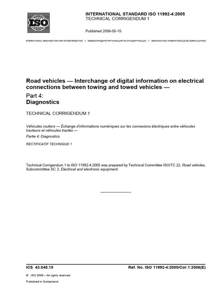 ISO 11992 4 2005.diagnostics | Download Free PDF | Osi Model | Computer ...