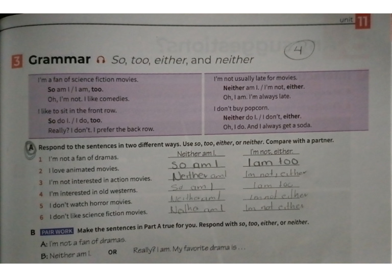 So, Too, Either and Neither | PDF