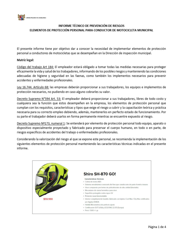 Info Técnico Epp Motos | PDF | Tecnología e ingeniería