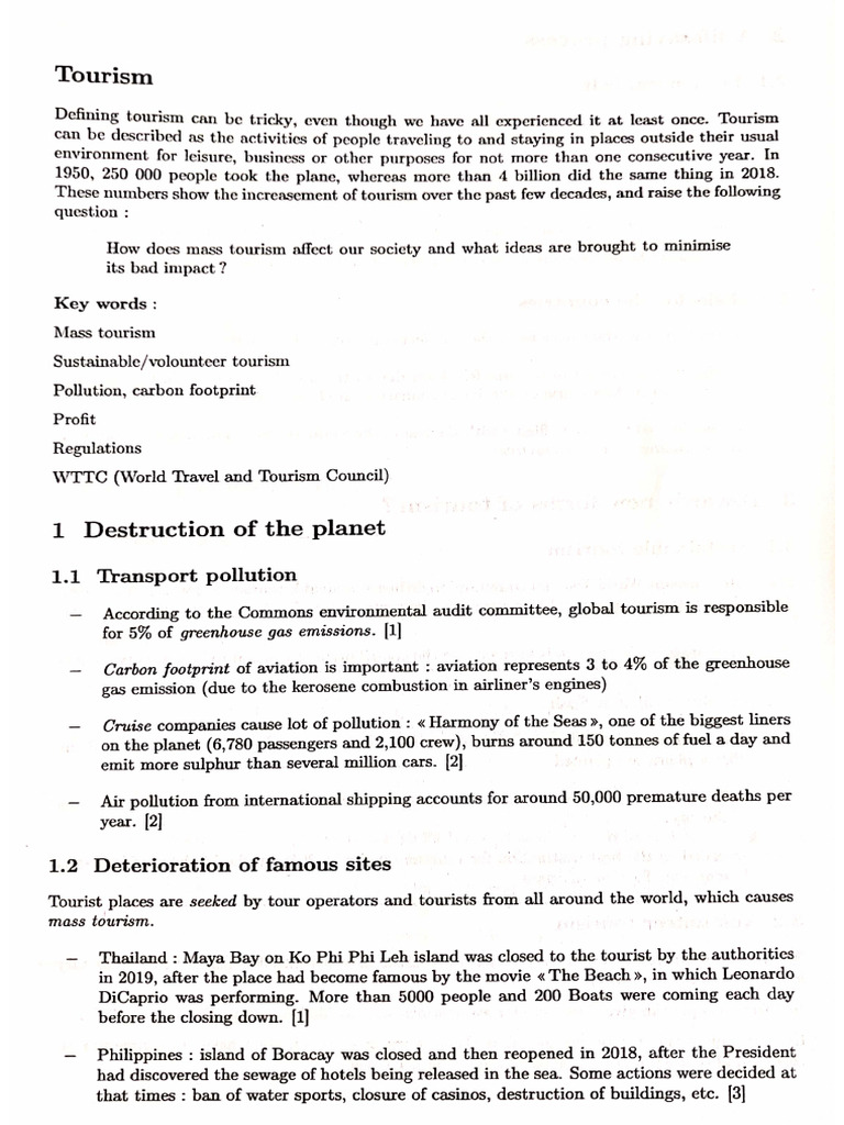 Tourism TEST | PDF