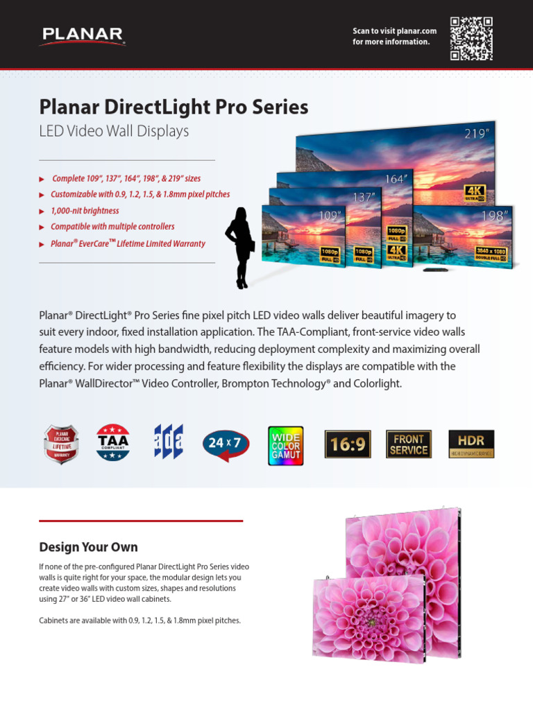 Planar Directlight Pro Series Brochure | PDF | Video | Display Resolution