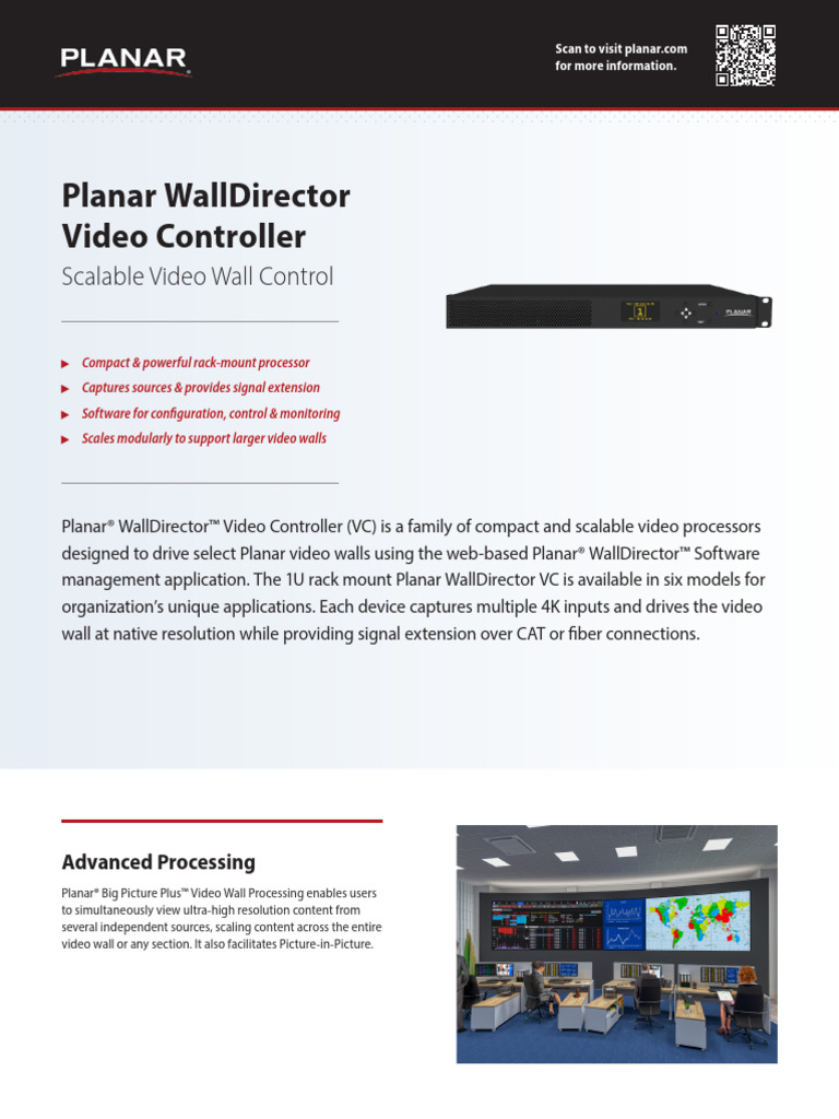 Planar Walldirector Video Controller Brochure Web | PDF | Hdmi | Video