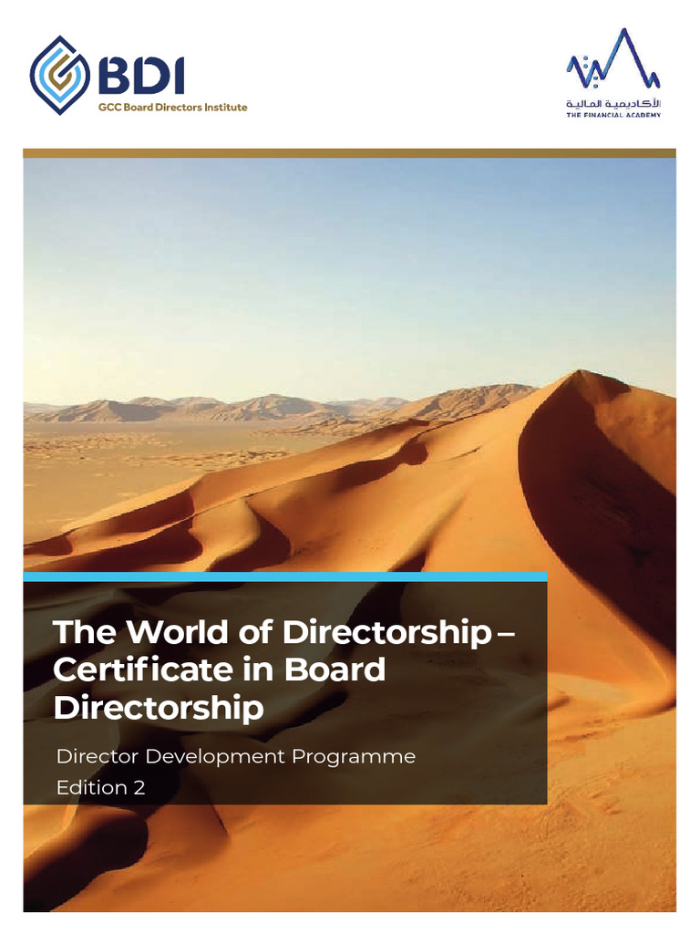 Certificate in Board Directorship Program | PDF | Governance | Board Of Directors