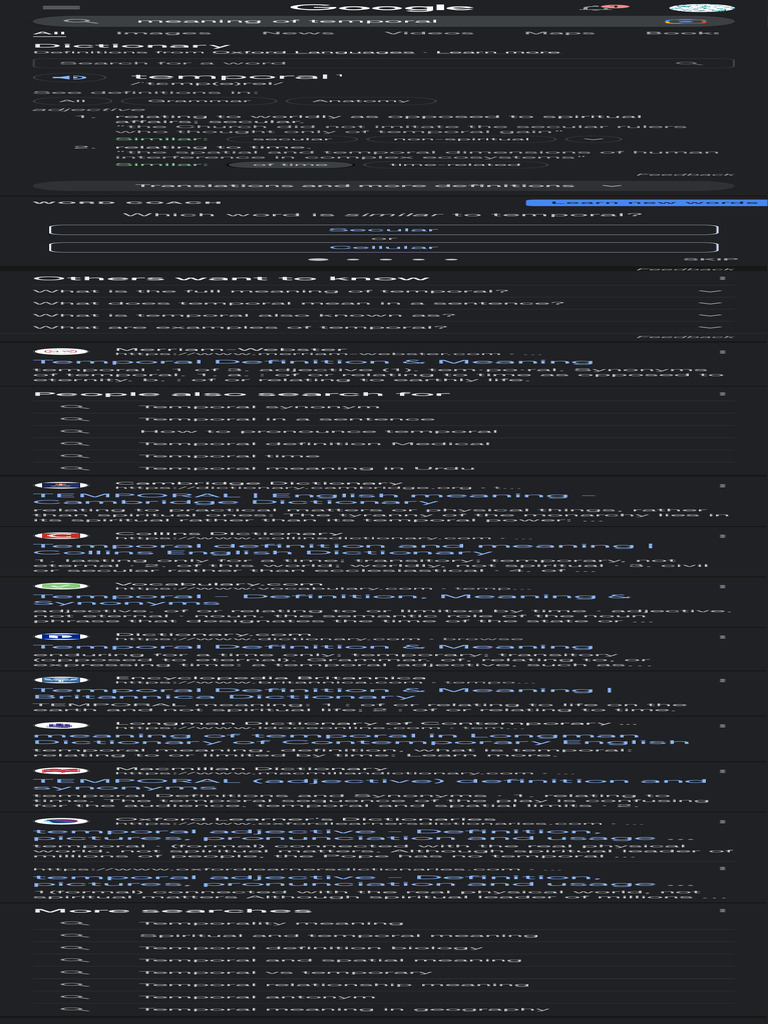 Meaning of Temporal - Google Search | PDF | Semantics | Adjective