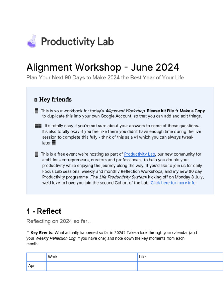Q3 Alignment Workshop - June 2024 | PDF | Industrial And Organizational Psychology | Behavior ...