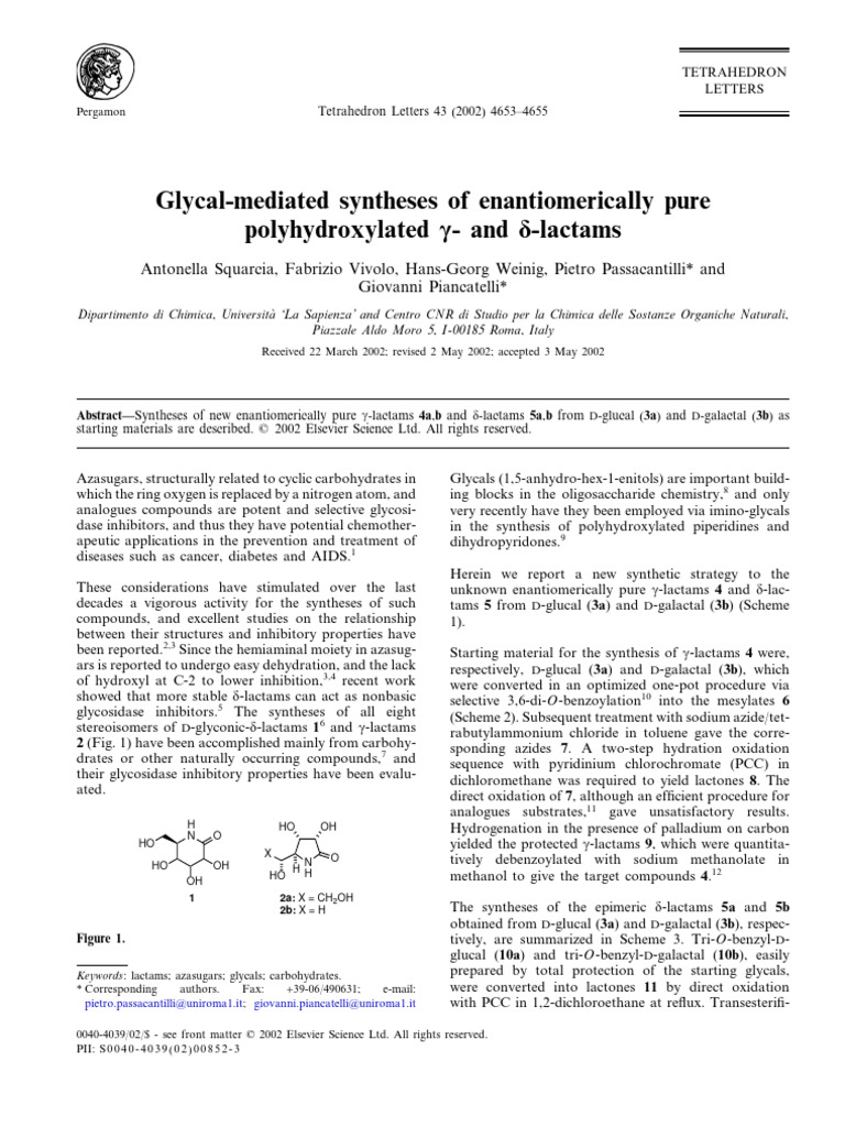Sintesis de Benzyl Lactonas | PDF | Organic Synthesis | Organic Chemistry
