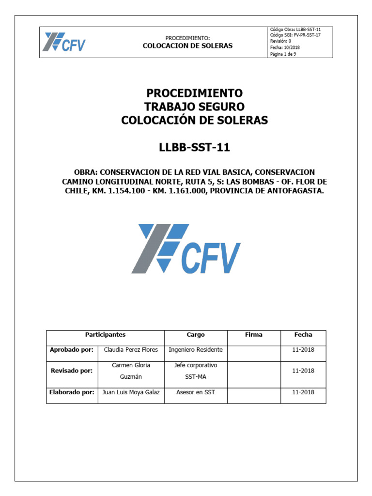 Procedimiento Seguro: Colocación de Soleras | PDF | Máquina elevadora | Hormigón