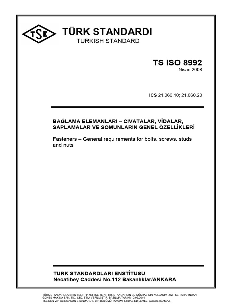 TS Iso 8992 | PDF