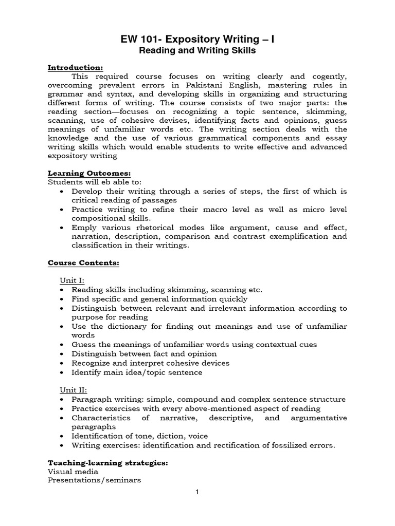 Ew 101 | PDF | Human Communication | Writing