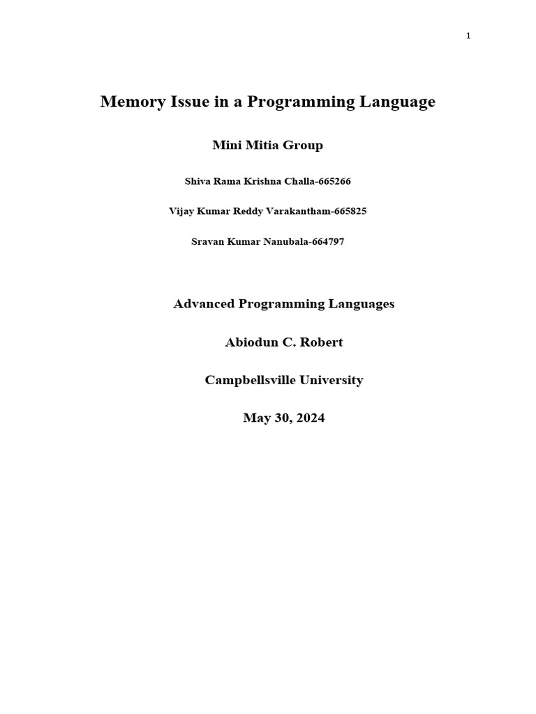 Mini Mitia RRR1 | PDF | Pointer (Computer Programming) | C++